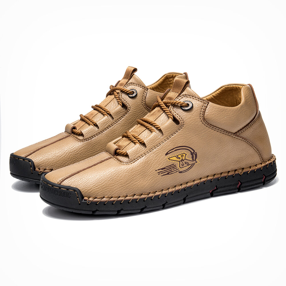 Men Autumn Winter Hand Stitching Non Slip Microfiber Leather Boots ...